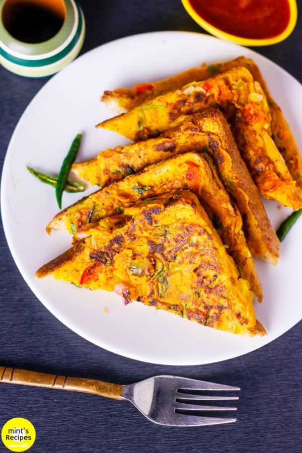 Healthy Bread Besan Toast | Breakfast Recipe - Mints Recipes