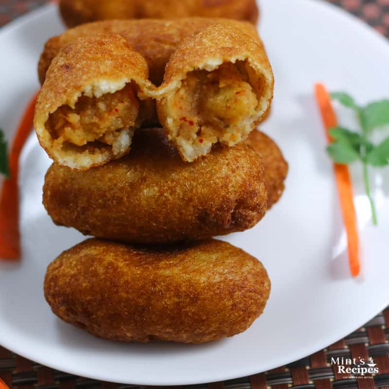 Bread Rolls Stuffed | Evening Snacks Recipe - Mints Recipes