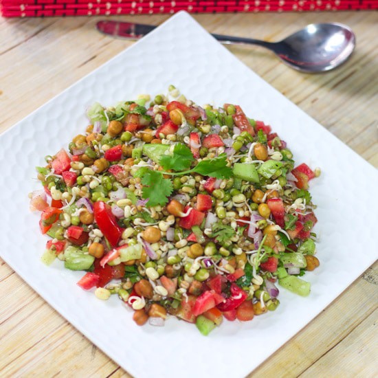 Healthy Mixed Sprouts Vegetable Salad - Mints Recipes