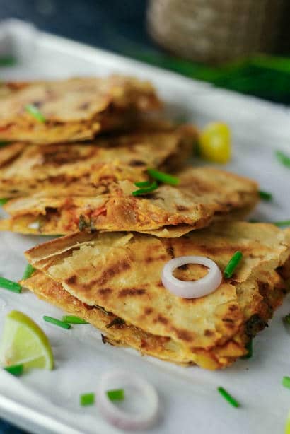 Cheese Pav Bhaji Roti Sandwich - Mints Recipes