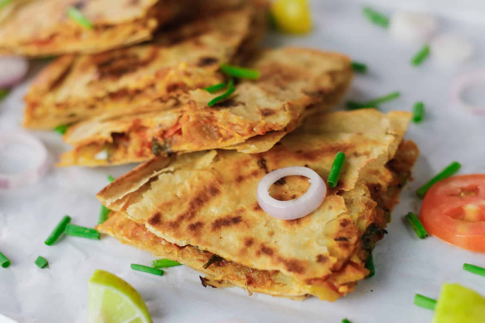 Cheese Pav Bhaji Roti Sandwich - Mints Recipes