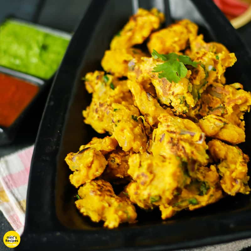 Oil Free Pakoda Recipe | Healthy Evening Snacks - Mints Recipes