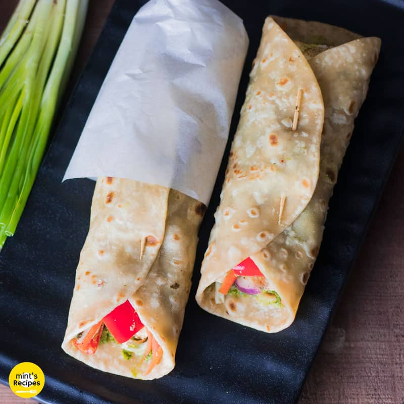 Paneer Kathi Roll Recipe | Evening Snacks - Mints Recipes