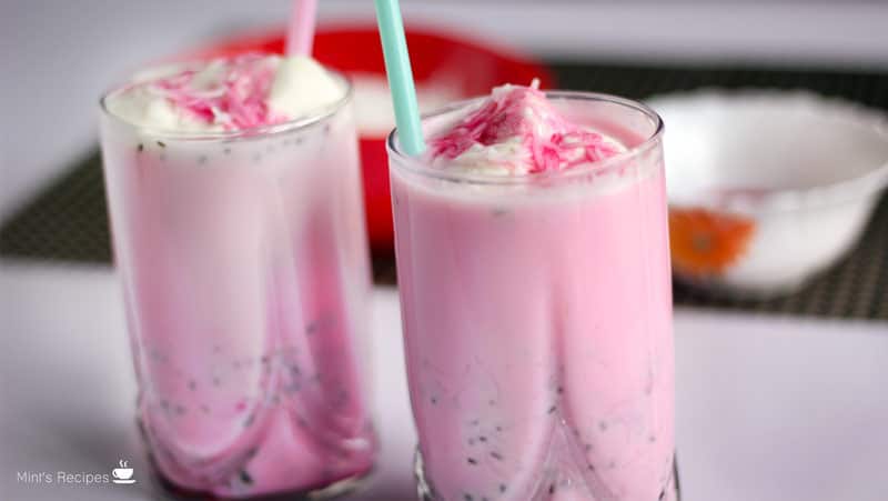 Rose Falooda Milkshake Recipe