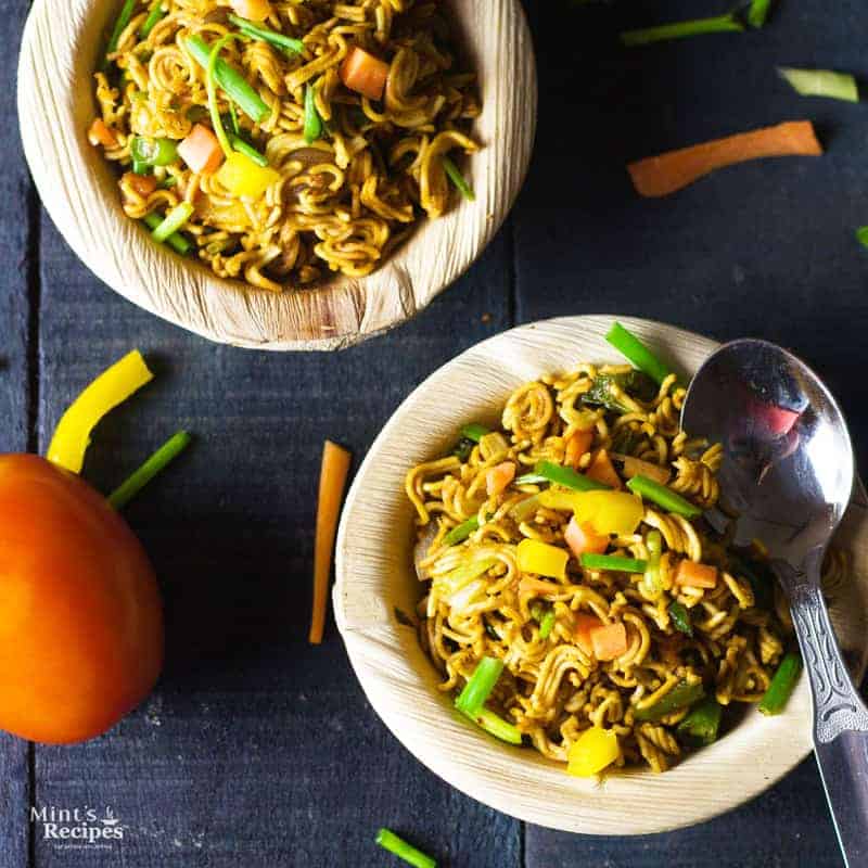 Wai Wai Noodles Recipe for Kids - Chinese Bhel - Mint's Recipes